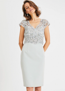 Phase Eight Ellise Lace Bodice Dress, Duck Egg Blue - SALE Wedding Guest