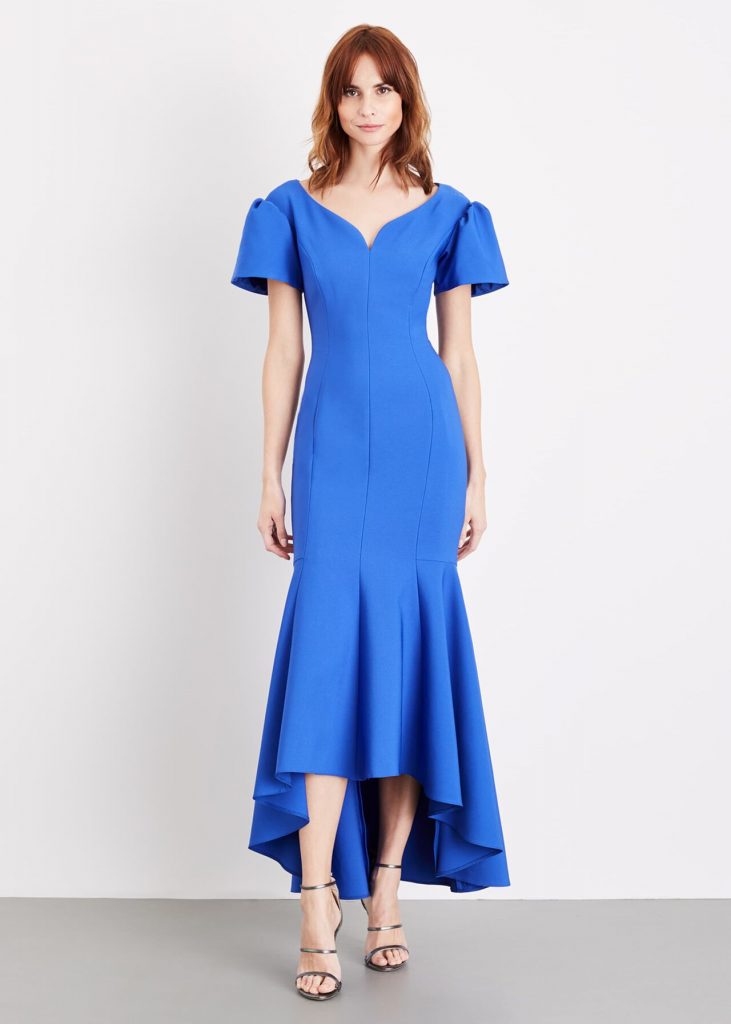 Phase Eight Maddi Bardot Maxi Dress, Cornflower Blue - myonewedding.co.uk