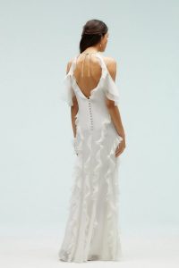 Coast Statement Frill Cold Shoulder Open Back Dress, Ivory